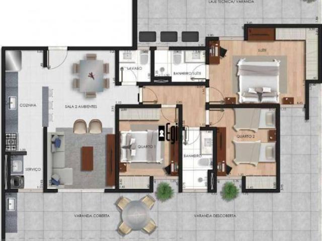 Apartamento Garden com 3 dormitórios à venda, 173 m² por R$ 1.159.900,00 Ipiranga Juiz de Fora/M