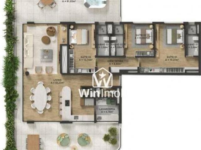 Apartamento Garden com 3 dormitórios à venda, 262 m² por R$ 2.982.040 Petrópolis Porto Alegre/RS