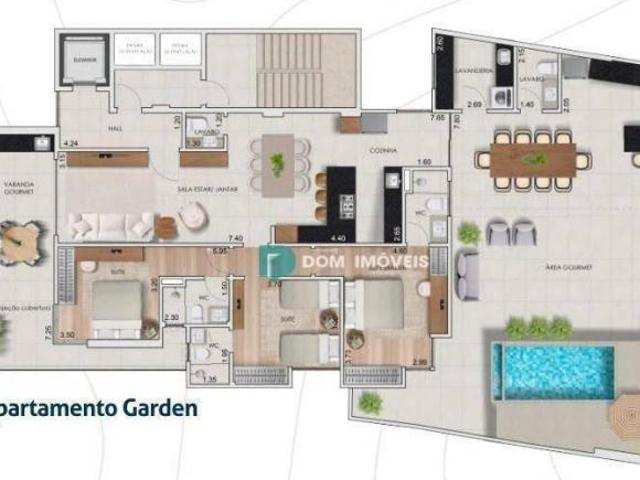 Apartamento Garden com 3 suítes a venda, 224 m² por R$ 1.740.000 Bom Pastor Juiz de Fora/MG