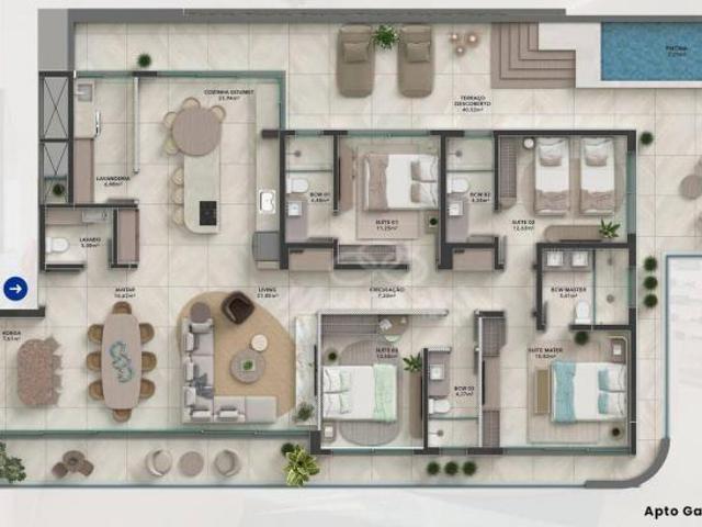 Apartamento Garden com 4 dormitórios à venda, 276 m² por R$ 4.507.987,50 Centro Guaratuba/PR