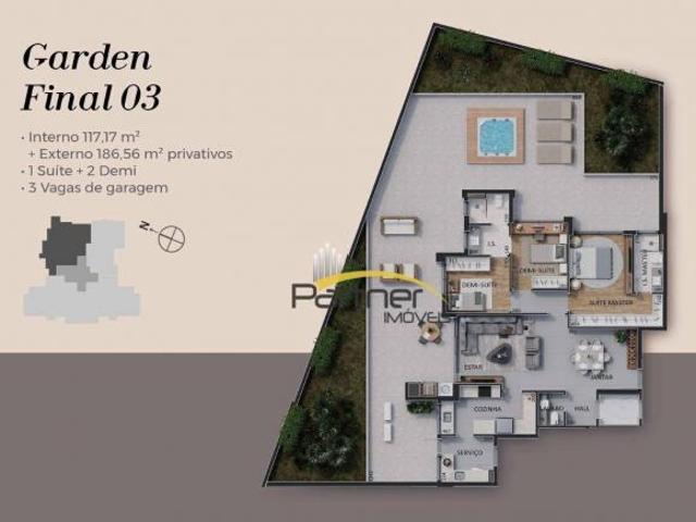 Apartamento Garden à venda, 117 m² por R$ 3.205.584,00 Água Verde Curitiba/PR