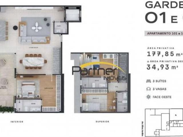Apartamento Garden à venda, 177 m² por R$ 3.415.665,00 Seminário Curitiba/PR