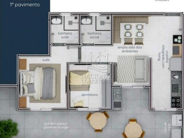 Apartamento Garden à venda, 2 quartos, 1 suíte, 1 vaga, Campestre Santo André/SP
