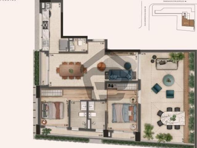 Apartamento Garden à Venda com 2 Suítes no Itaim Bibi