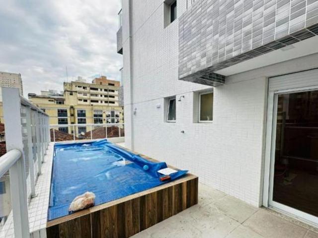 Apartamento garden de alto padrão com piscina privativa na Vila Rica em Santos