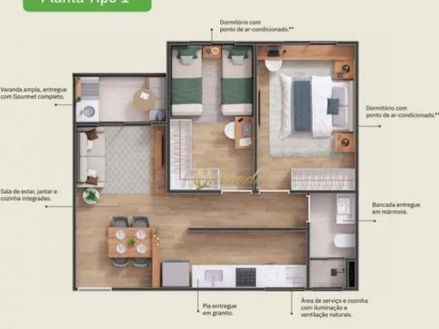 Apartamento garden novo, à venda, 2 dormitórios, varanda, Viva Parque Unique, Indaiatuba