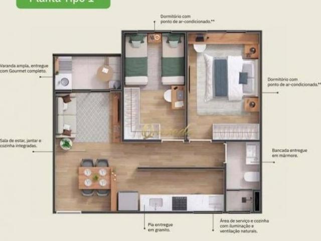 Apartamento garden novo, à venda, 2 dormitórios, varanda, Viva Parque Unique, Indaiatuba
