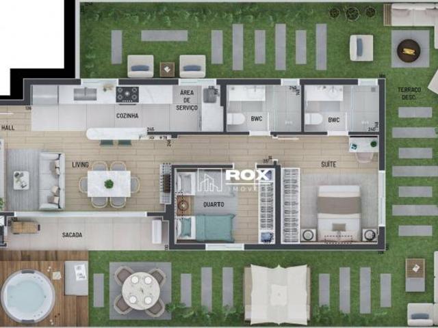 Apartamento Garden na planta com 2 quartos, sendo 1 suíte à venda, 157 m² por R$ 1.100.000 Portão