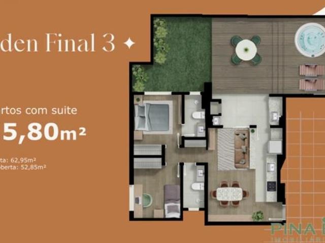 Apartamento Garden para Venda em Curitiba, Tingui, 2 dormitórios, 1 suíte, 2 banheiros, 1 vaga