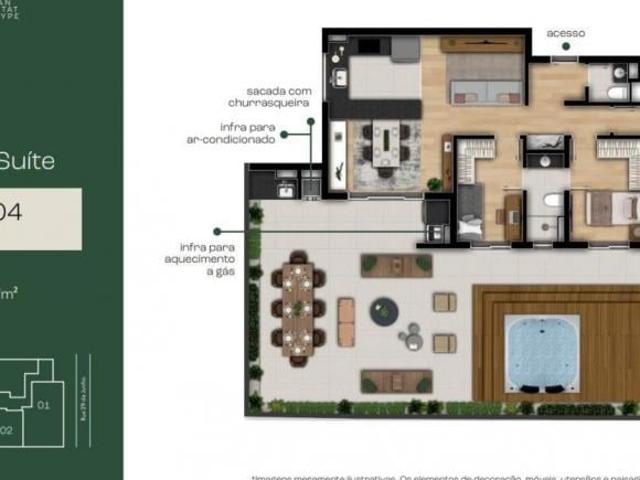 Apartamento Garden para Venda em Curitiba, Bacacheri, 3 dormitórios, 1 suíte, 3 banheiros, 1 vaga
