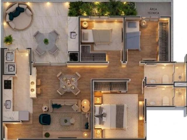 Apartamento Garden para Venda em São José dos Pinhais, Centro, 3 dormitórios, 1 suíte, 2 banheiros