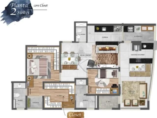 Apartamento Jardim Apolo Residencial Marinella Exclusive Residence 3 Dormitórios 92,50m²