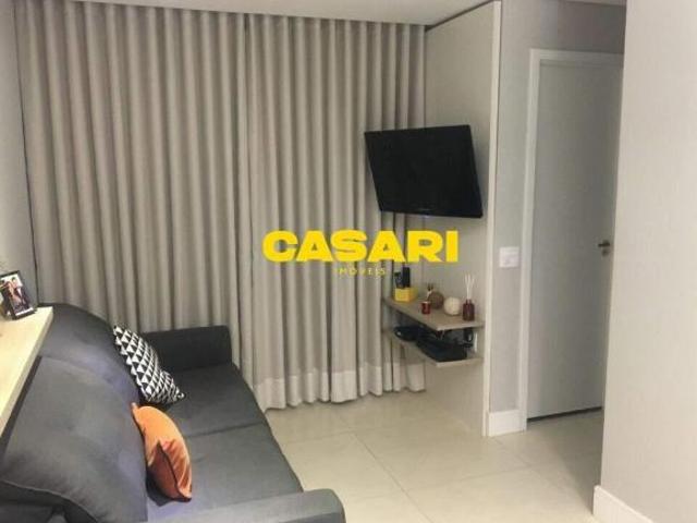 Apartamento lindo, mobiliado, 2 quartos, andar alto, 1 vaga coberta, 44m2, Pauliceia, SBC
