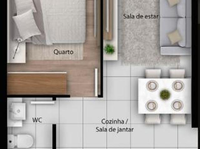 Apartamento lindo moderno 1 quarto 35m² centro