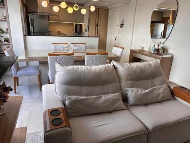 Apartamento mobiliado 3 quartos 1 suíte | Face norte | Cozinha com ilha + churrasqueira