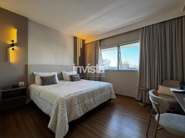 Apartamento mobiliado 1 suíte com vista para o mar na Pompéia Santos/SP