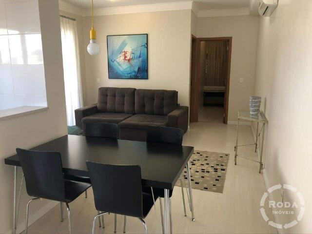 Apartamento Mobiliado 2 Suítes no Gonzaga Frente com 2 Vagas | Santos Aluguel