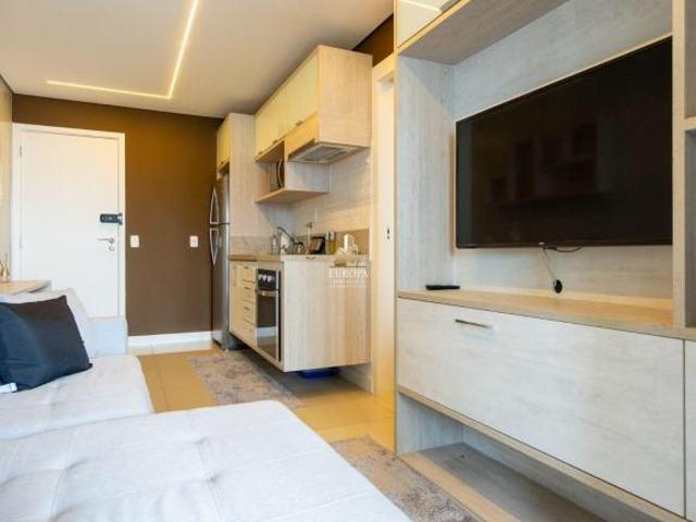 Apartamento mobiliado 43m² 1 Dorm com suíte, 1 vaga e varanda Brooklin