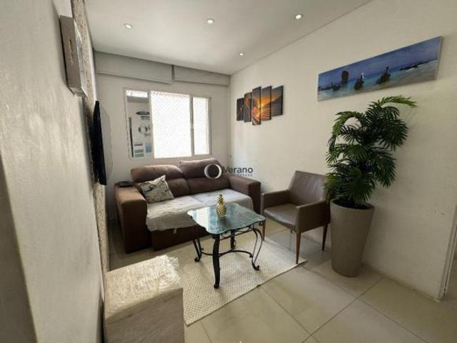 Apartamento mobiliado com churrasqueira e terraço na Enseada, Guaru