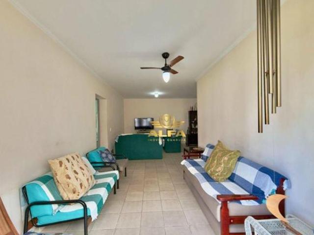 Apartamento mobiliado com varanda na Praia do Tombo – Alfa Imóveis Guarujá