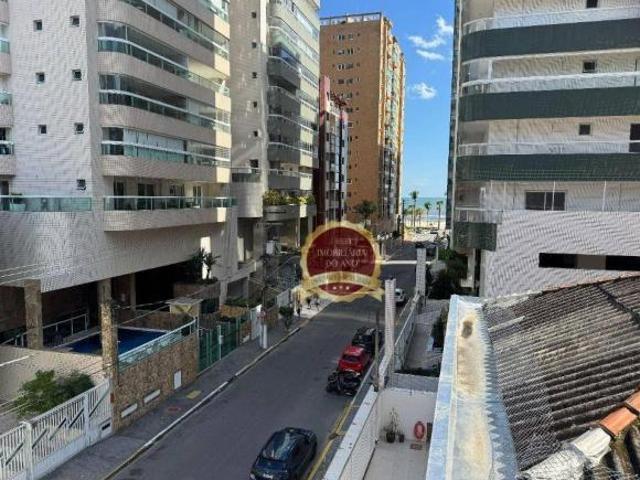 Apartamento mobiliado com vista para o mar à venda no Canto do Forte – 2 dormitórios, suíte e 81 m²