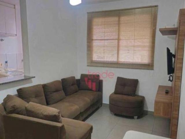 Apartamento Mobiliado com 02 Quartos no Bairro City Ribeirão em Ribeirão Preto com Cozinha Completa