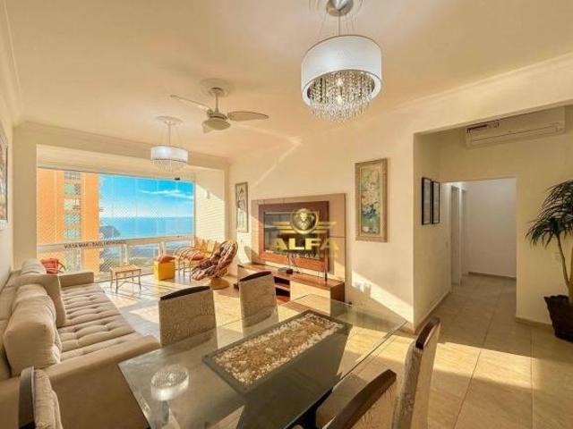 Apartamento mobiliado com 2 dormitórios, 1 suíte, frente mar na Praia das Pitangueiras – Alfa Imóvei