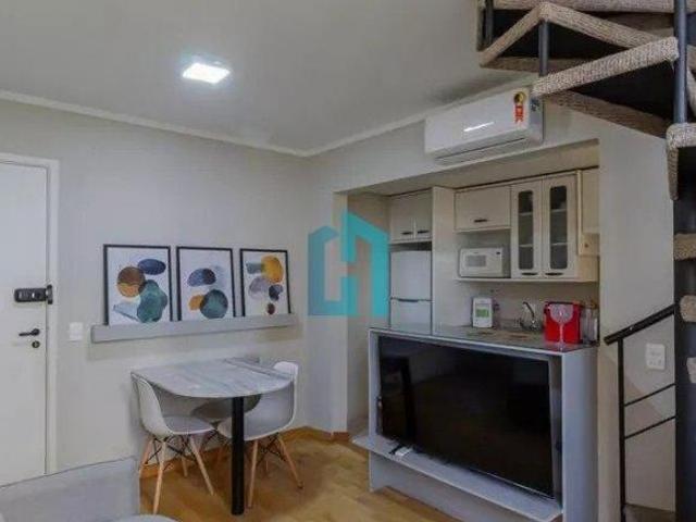 Apartamento mobiliado à venda na Vila Olímpia, com 1 dormitório e 1 vaga de garagem
