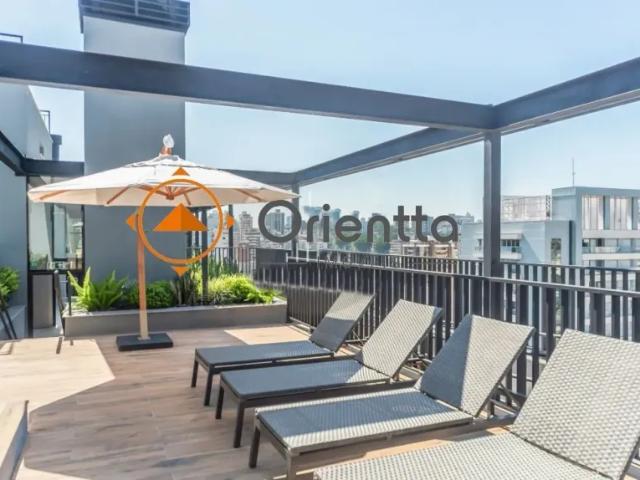 Apartamento mobiliado de 1 dormitório, com sacada e 1 vaga de garagem