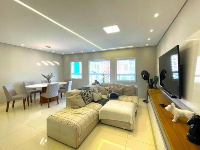 Apartamento mobiliado de alto padrão com 4 quartos à venda no Canto do Forte em Praia Grande, aceita