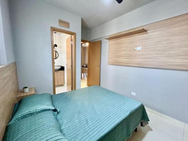 APARTAMENTO MOBILIADO E DECORADO– SACADA GOURMET – AVIAÇÃO – 150 METROS DA PRAIA