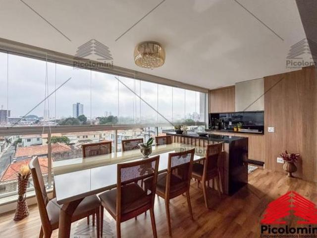 Apartamento Mobiliado no Anália Franco, 165m2, Varanda Gourmet integrada com a sala, 3 suítes, ambie