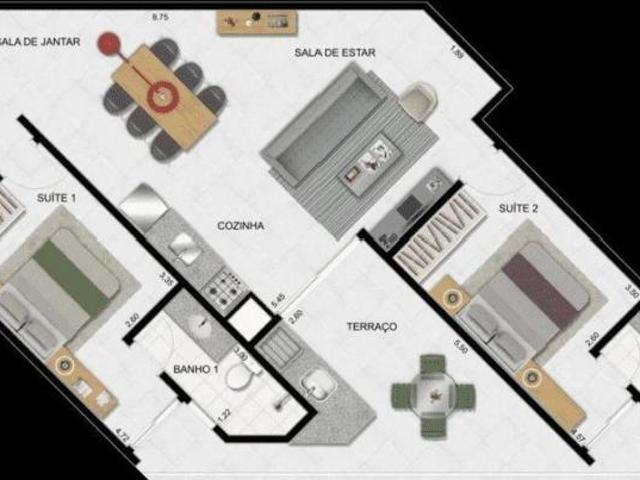 Apartamento mobiliado na praia