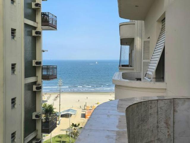 Apartamento Mobiliado Vista Mar Lateral – 3 Quartos no Boqueirão em Santos SP