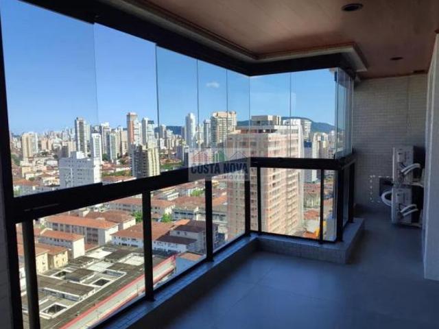 Apartamento moderno a 300 metros da praia no Boqueirão, Santos