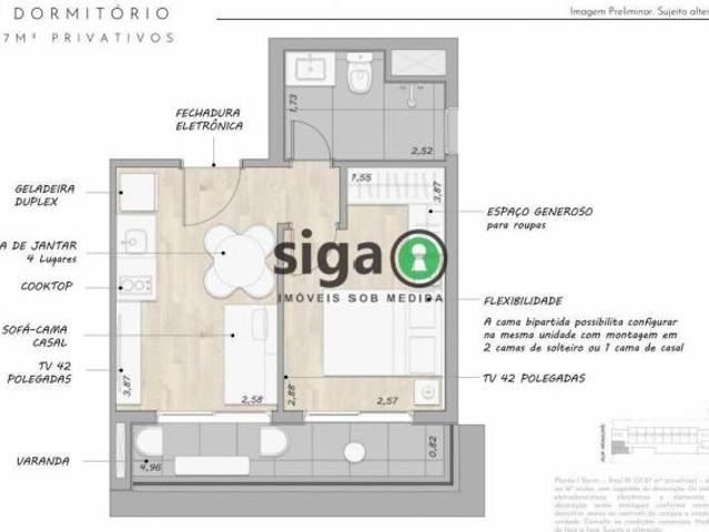 Apartamento Moema 37M² Mobiliado próximo a Faria Lima, Hospitais e faculdades