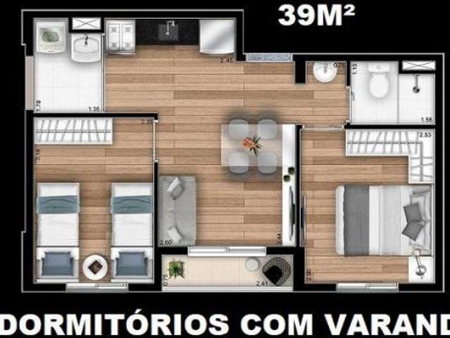 Apartamento na Zona Norte, Limão 2 Dormitórios com Vaga de Garagem Varanda Minha Casa Minha Vida