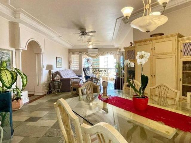 Apartamento na Enseada, Guarujá 180m², mobiliado e com varanda go