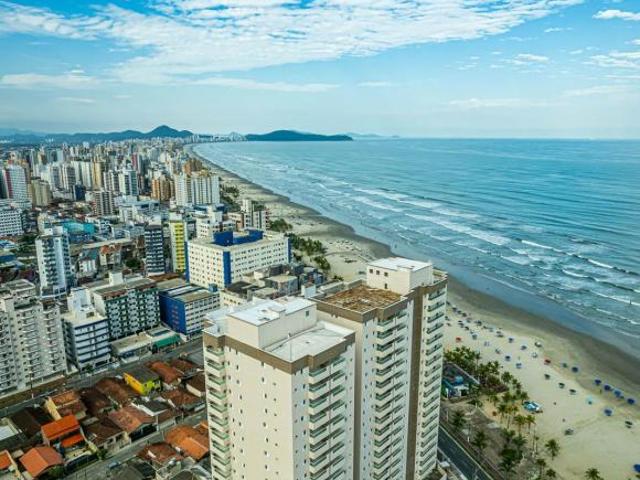 Apartamento na mirim frente mar, 02Quartos com suíte Lazer completo!