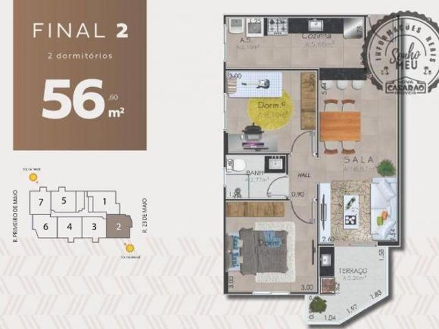 Apartamento na Mirim Praia Grande/SP