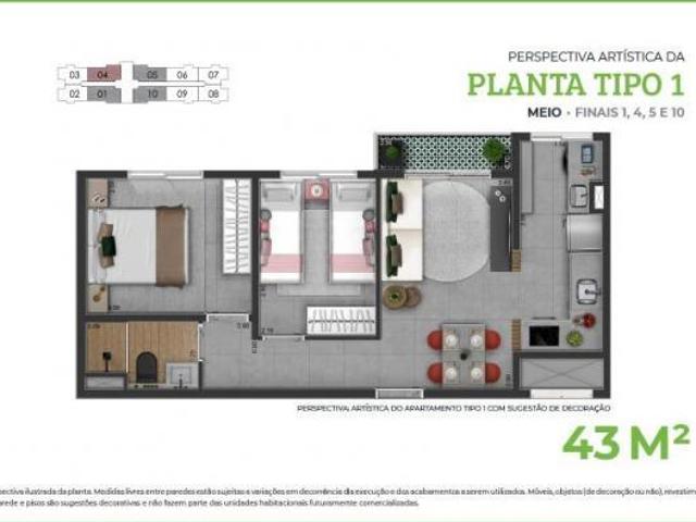 Apartamento na Moóca. 43 m², 2 Quartos, 1 Vaga, Lazer Completo