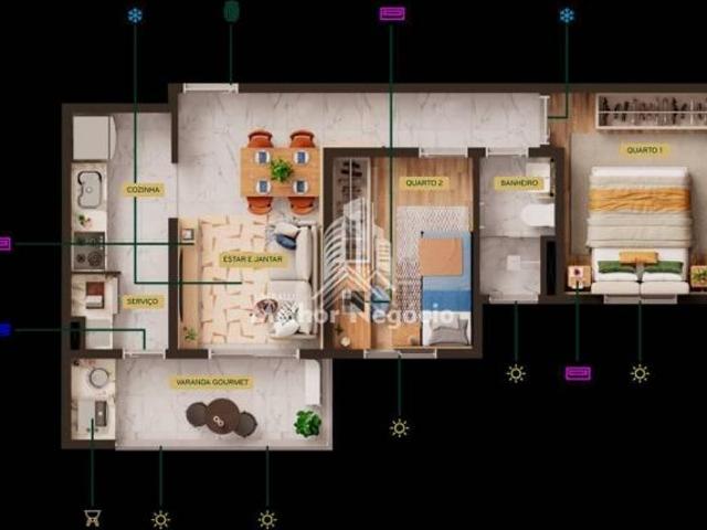 Apartamento na planta, 2 dormitórios, Reserva do Parque, Hortolândia, SP