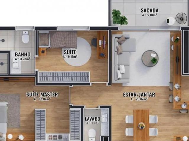 Apartamento na Planta com 2 Suítes e 2 Vagas na Tristeza, Porto Alegre