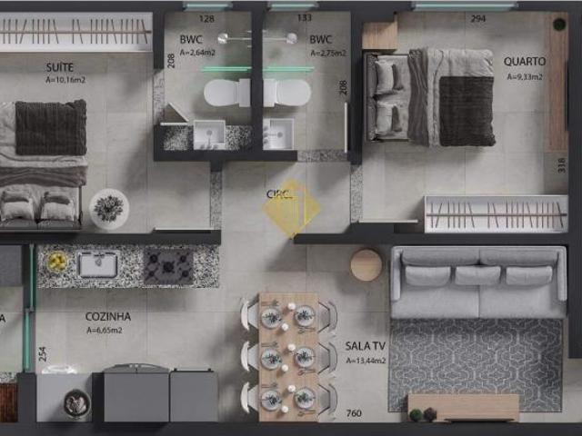 Apartamento na planta à venda, 1 suíte, 1 quarto, 1 vaga, Pioneiros Catarinenses Cascavel/PR