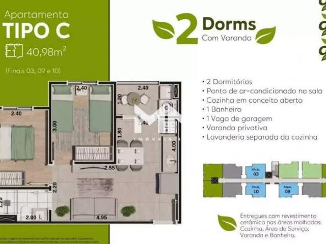 Apartamento na planta à venda, 2 quartos, 1 vaga, Caguassu Sorocaba/SP