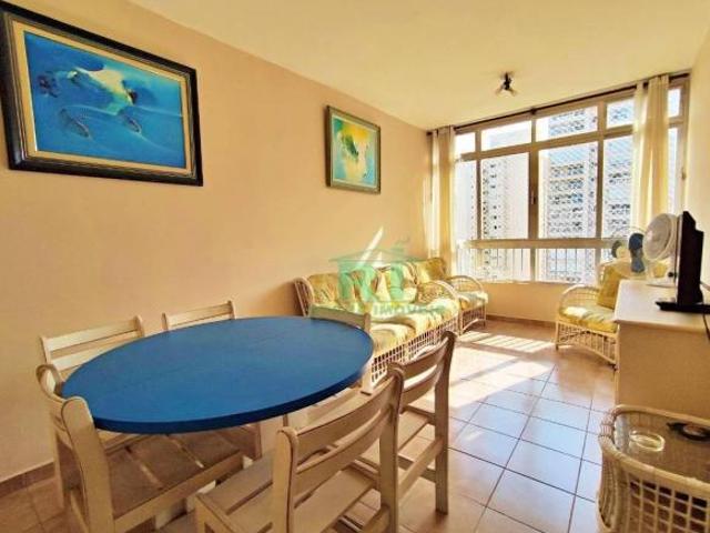 Apartamento na Praia, vista mar, 3 dormitórios, 1 vaga, Pitangueiras, Guarujá