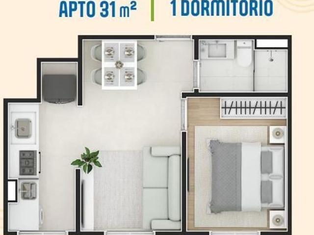 Apartamento no Campo Limpo 40 A 44 m², 2 Dormitório, 7 Min. do Metrô Campo Limpo