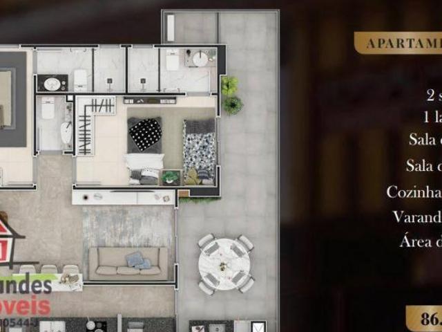 Apartamento no Canto do Forte em construção com 2 suítes à venda 86 m² por R$ 653.000 Canto do For
