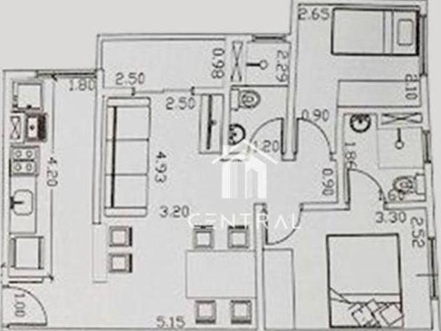 Apartamento no Edifício Fortaleza com 2 dormitórios à venda, 56 m² por R$ 375.000 Vila Galvão Gu