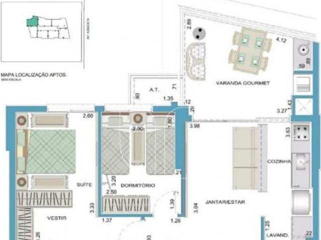 Apartamento no Edifício Skyline com 2 quartos em Marília